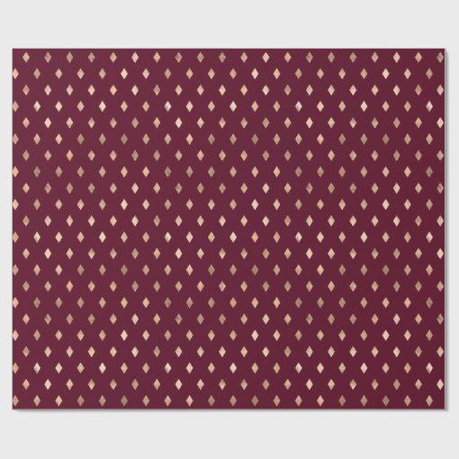 Burgundy Gold Pattern Wrapping Paper | Zazzle