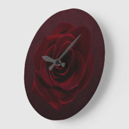 Burgundy Gothic Rose Large Clock | Zazzle