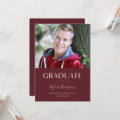 Burgundy Graduate Photo Card with Graduation Party | Zazzle