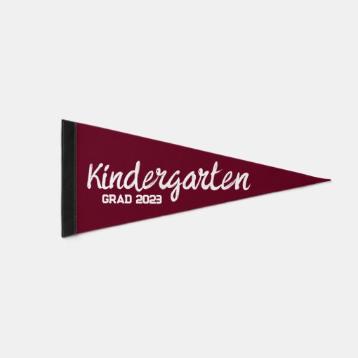 Burgundy | Kindergarten Graduate Pennant Flag | Zazzle