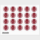 Burgundy Laurel Wreath Monogram Env Seal | Zazzle