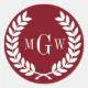 Burgundy Laurel Wreath Monogram Env Seal | Zazzle