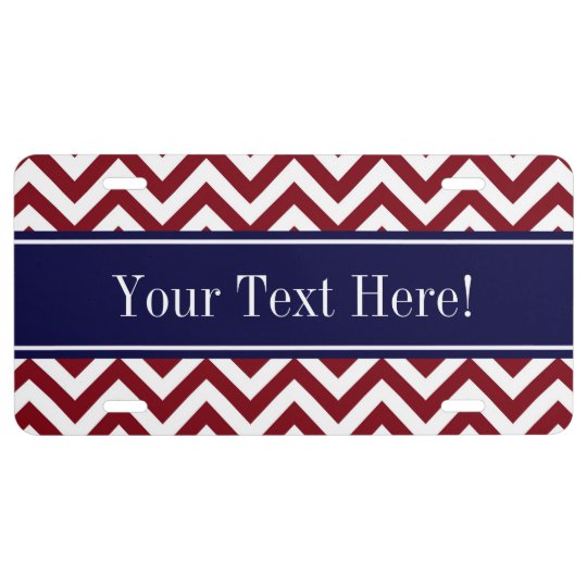 Burgundy Lg Chevron Navy Blue Name Monogram License Plate Zazzle burgundy-lg-chevron-navy-blue-name-monogram-license-plate-zazzle