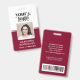 Burgundy Logo Security Photo Barcode Employee ID Badge | Zazzle
