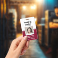 Burgundy Logo Security Photo Barcode Employee ID Badge | Zazzle