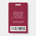 Burgundy Logo Security Photo Barcode Employee ID Badge | Zazzle