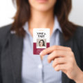 Burgundy Logo Security Photo Barcode Employee ID Badge | Zazzle