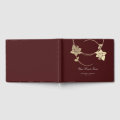 Burgundy Maroon Champaign Gold Floral Wedding Guest Book | Zazzle