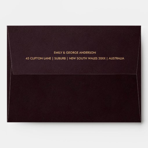 BURGUNDY MAROON GOLD CLASSY ORNATE MANDALA WEDDING ENVELOPE | Zazzle