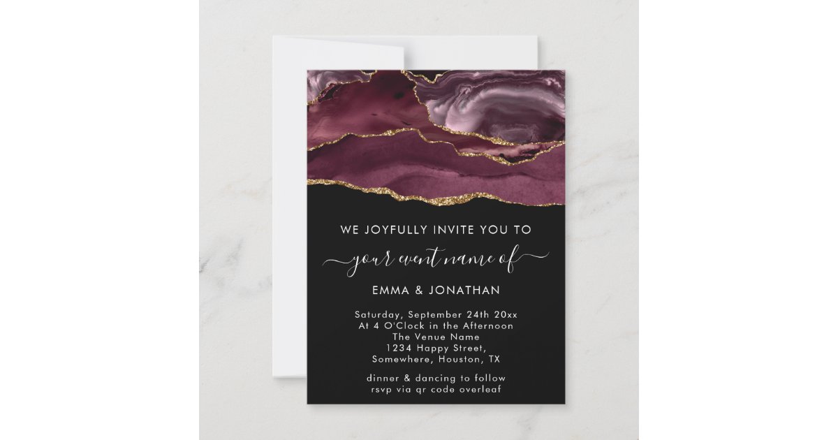 Burgundy Marsala Black Gold Border Glitter Marble | Zazzle