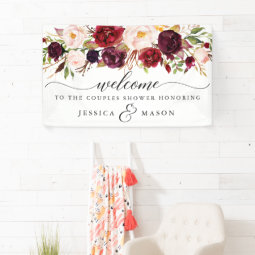 Burgundy Marsala Vinyl Welcome Banner | Zazzle