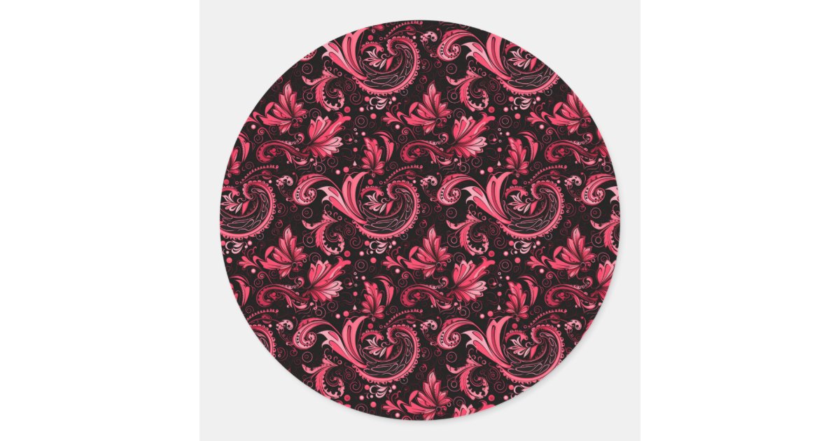 Burgundy Paisley Stickers | Zazzle