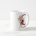 Burgundy Pink Cream Floral Letter C Monogram Coffee Mug | Zazzle