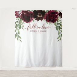 Burgundy Pumpkin Fall In Love Backdrop Photo Booth | Zazzle