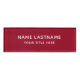 Burgundy Red Basic Simple Minimalist Modern Title Name Tag | Zazzle