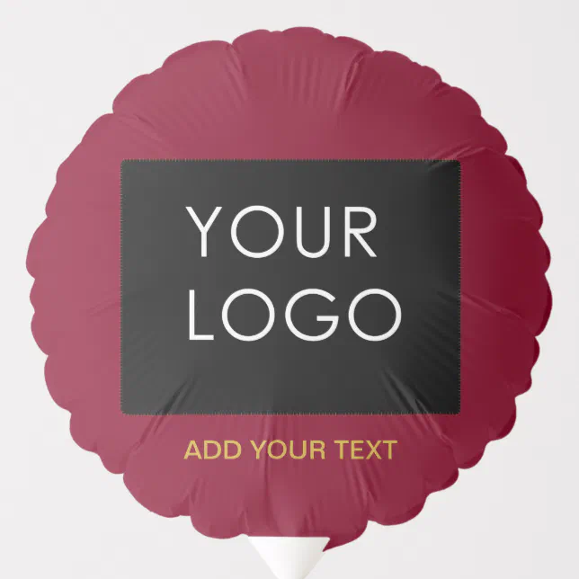 Burgundy Red Customizable Business Add Your Logo Balloon | Zazzle