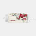 Burgundy Red Floral Christmas Bouquet with Name Adult Cloth Face Mask ...