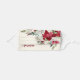 Burgundy Red Floral Christmas Bouquet with Name Adult Cloth Face Mask ...