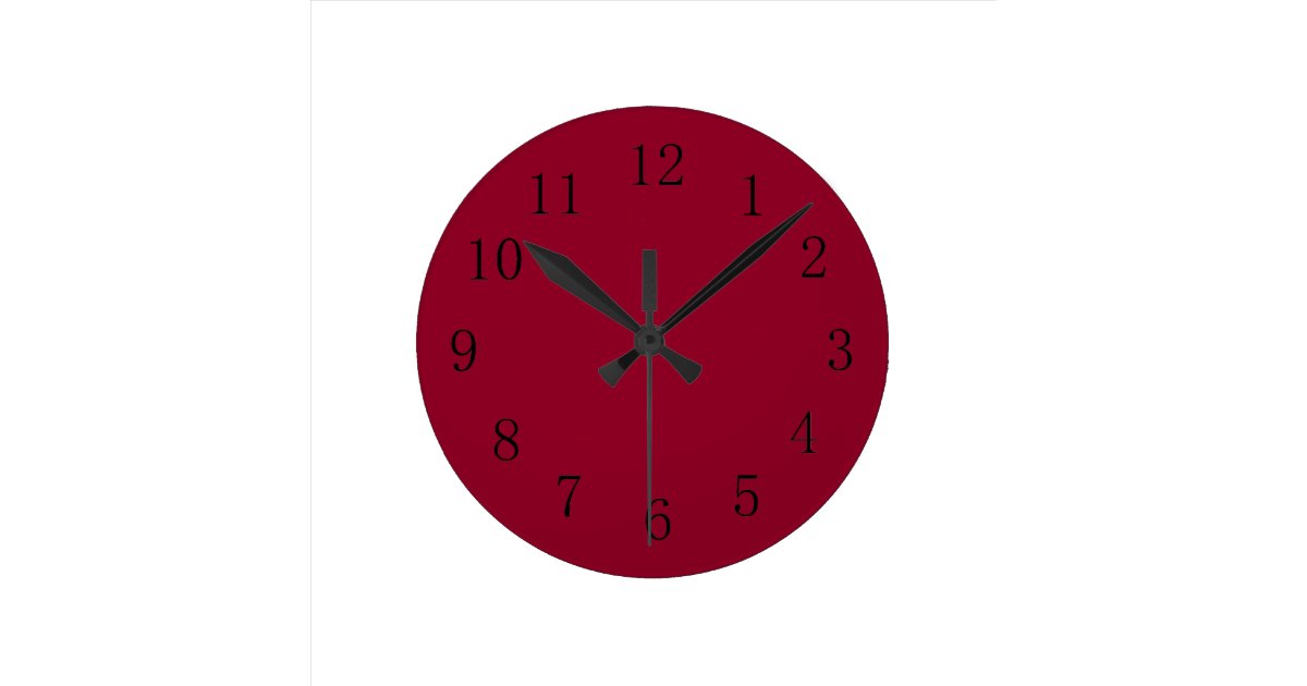 Burgundy Red Kitchen Wall Clock | Zazzle.com
