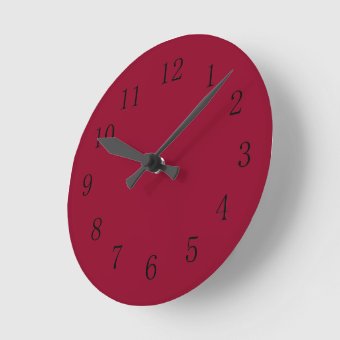 Burgundy Red Kitchen Wall Clock | Zazzle