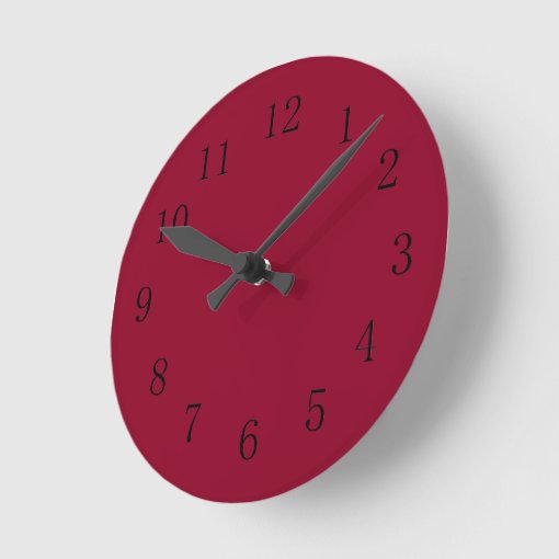 Burgundy Red Kitchen Wall Clock | Zazzle