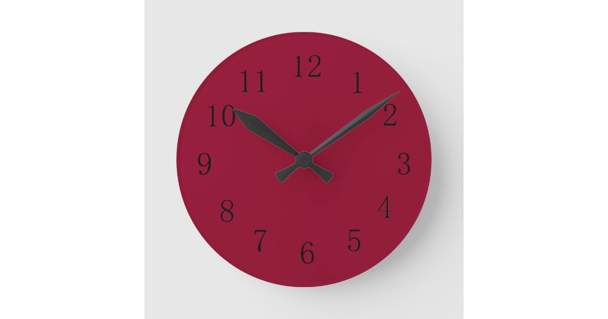 Burgundy Red Kitchen Wall Clock | Zazzle