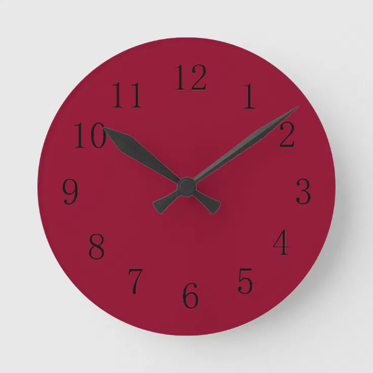 Burgundy Red Kitchen Wall Clock | Zazzle