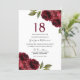 Burgundy Red Roses Elegant 18th Birthday Party Invitation | Zazzle