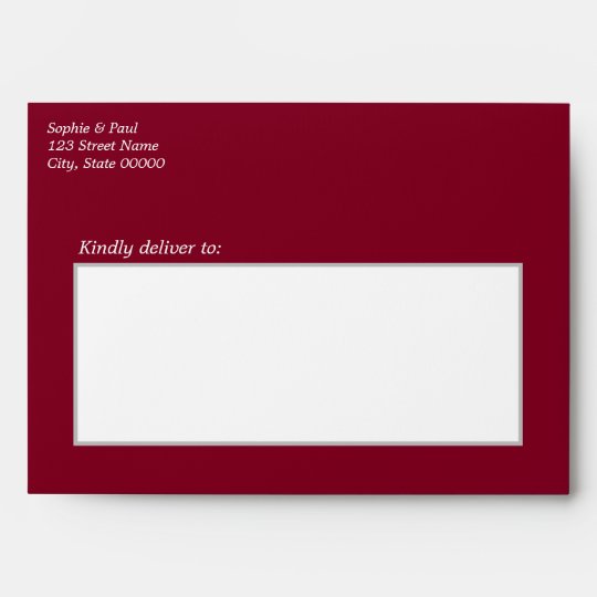 Burgundy Red Wedding Invitation Envelope | Zazzle.com