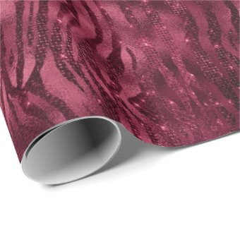 Burgundy Red Zebra Print Wrapping Paper | Zazzle