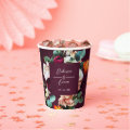 Burgundy Rose and Ranunculus Wedding Paper Cups | Zazzle