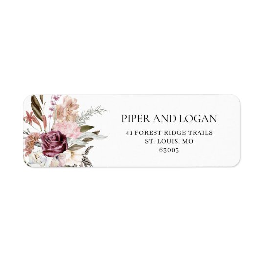 Burgundy Rose Bouquet Label | Zazzle.com