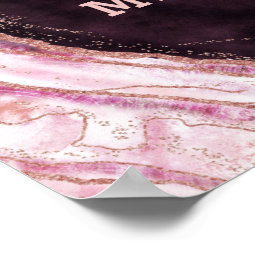 Burgundy & Rose Gold Geode Agate Guestbook Sign | Zazzle