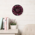 Burgundy Rose Large Clock | Zazzle