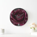 Burgundy Rose Large Clock | Zazzle