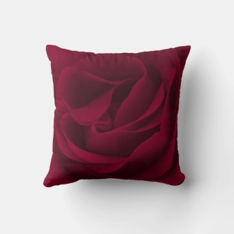 Burgundy Rose Magnified Throw Pillow | Zazzle