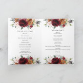 Burgundy Rust Blush Floral Gold Wedding Program | Zazzle