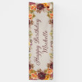 Burgundy Rust Orange Floral Happy Birthday Banner | Zazzle