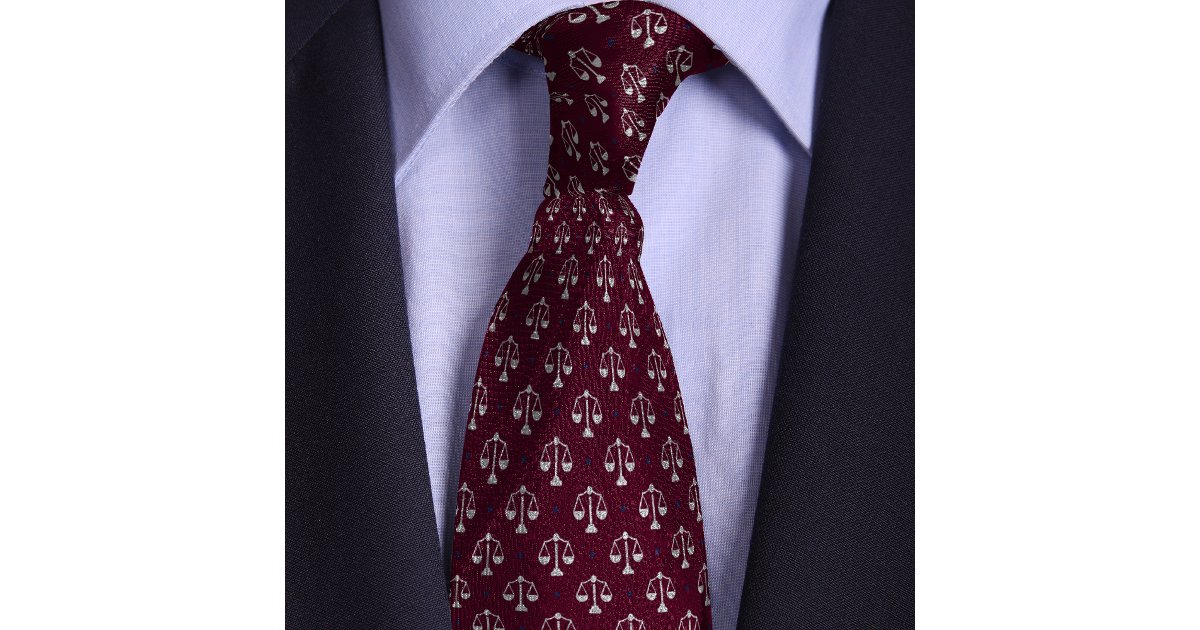 Burgundy Scales of Justice Lawyer Neck Tie | Zazzle