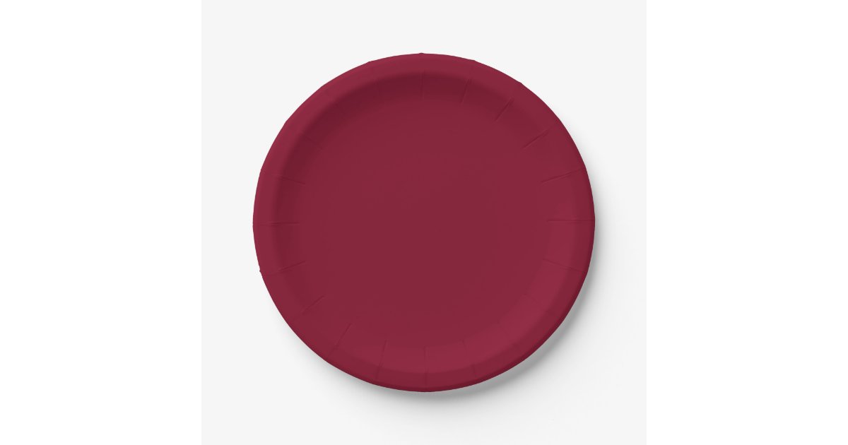 Burgundy Solid Color Paper Plates | Zazzle