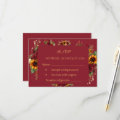 Burgundy Sunflower Floral Wedding RSVP Card | Zazzle