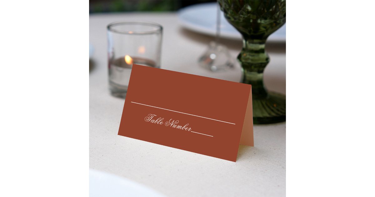 Burgundy Wedding Guest Table Number Place Card | Zazzle