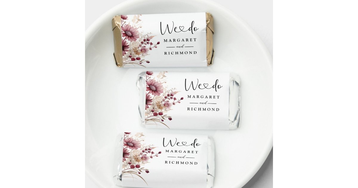 Burgundy Wildflower Floral Wedding Sweet Favors | Zazzle