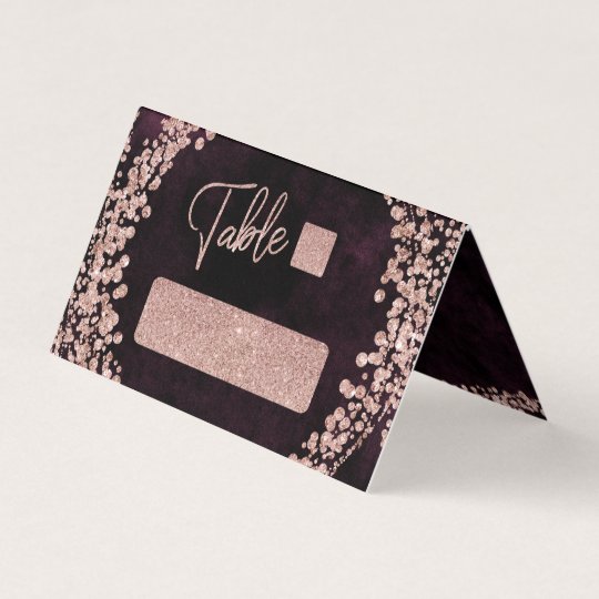 Burgundy Wine & Rose Gold Seating Table Number Place Card | Zazzle.com
