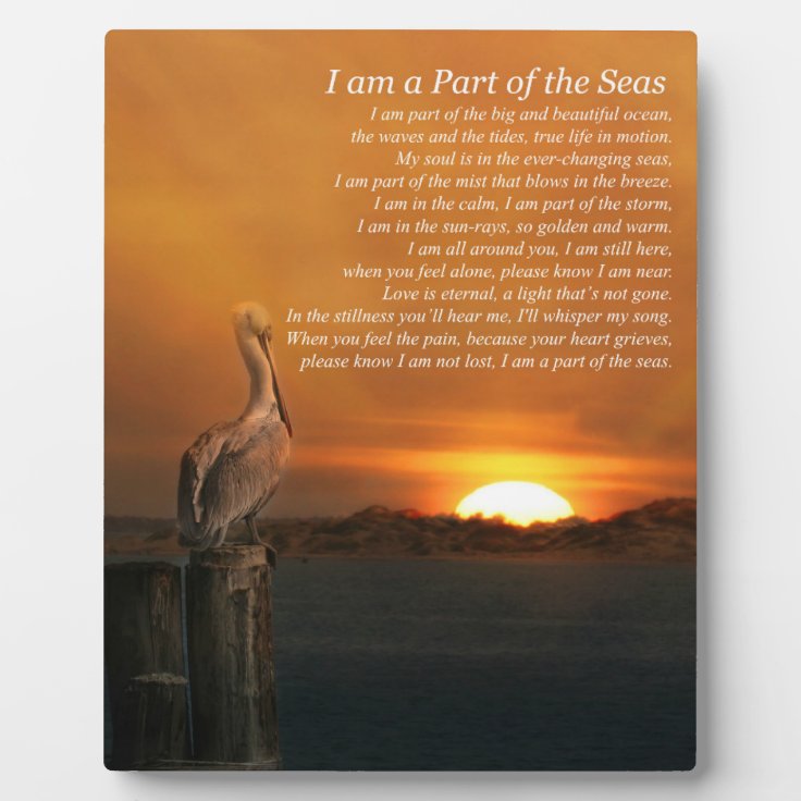 Burial At Sea Memorial Spiritual Poem Plaque | Zazzle
