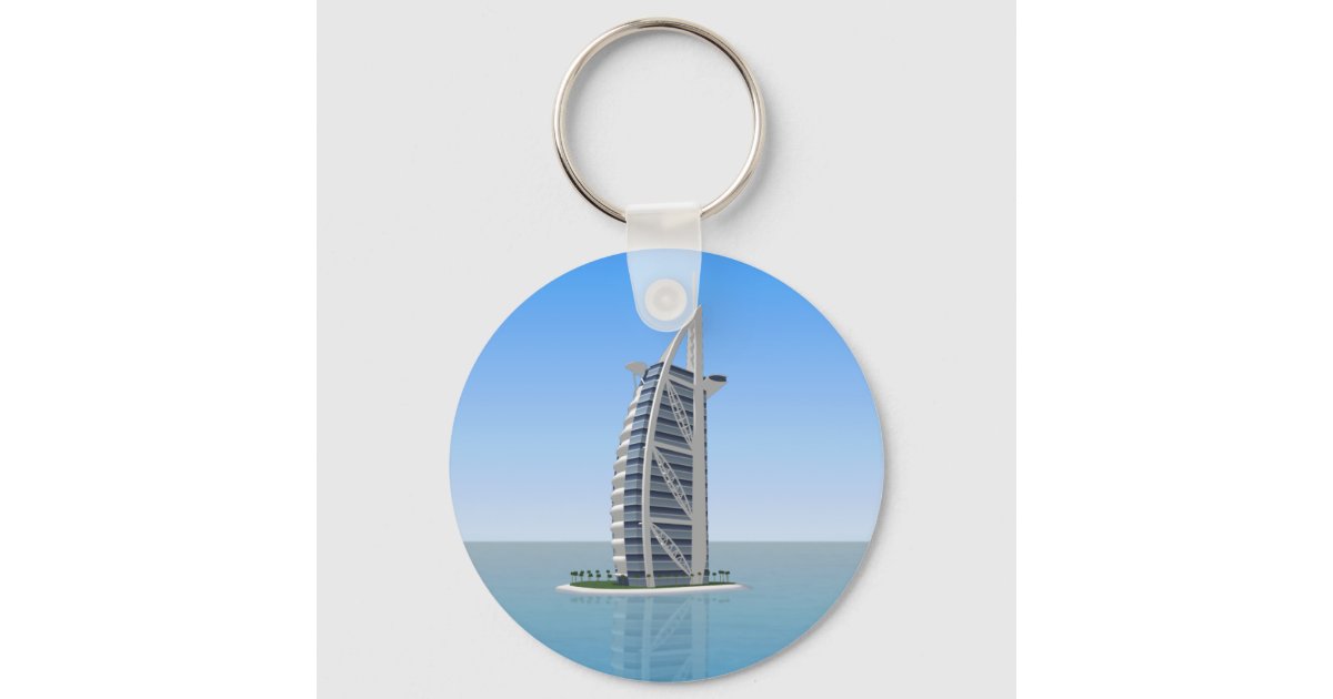 Burj Al Arab Hotel Dubai: 3D Model: Keychain | Zazzle