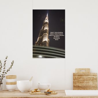 Burj Khalifa, The World's Tallest Building, Dubai Poster | Zazzle