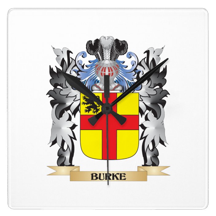 Burke Coat of Arms - Family Crest Square Wall Clock | Zazzle.com