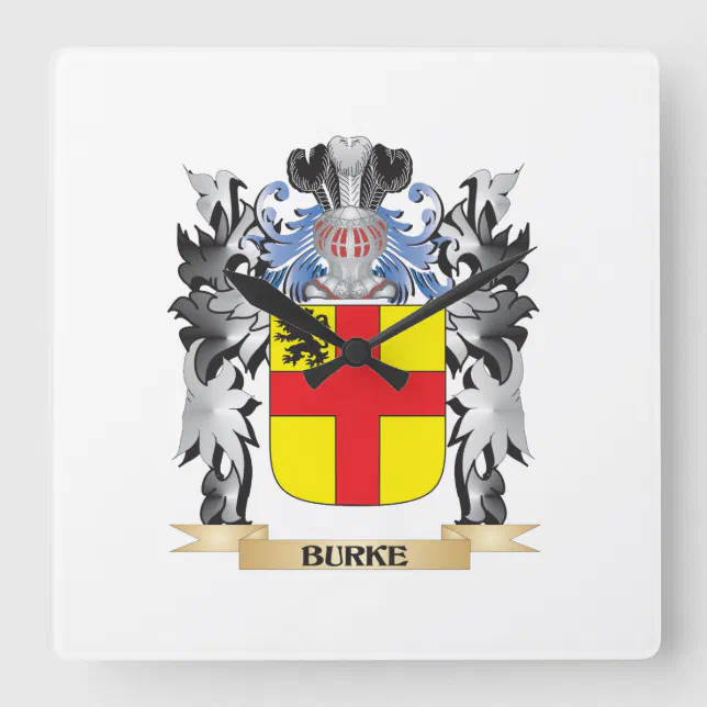 Burke Coat of Arms - Family Crest Square Wall Clock | Zazzle