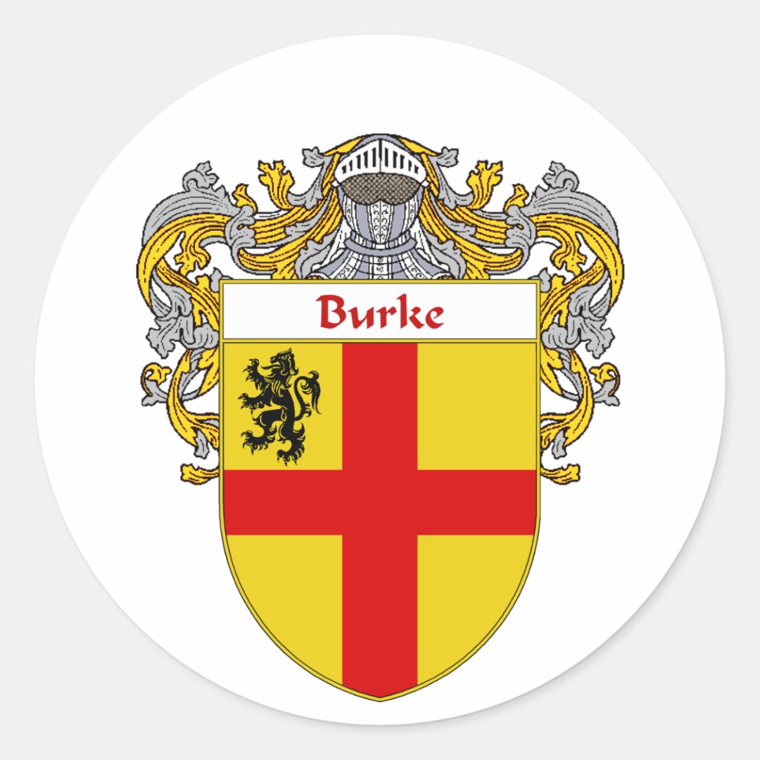 Burke Coat of Arms (Mantled) Classic Round Sticker | Zazzle